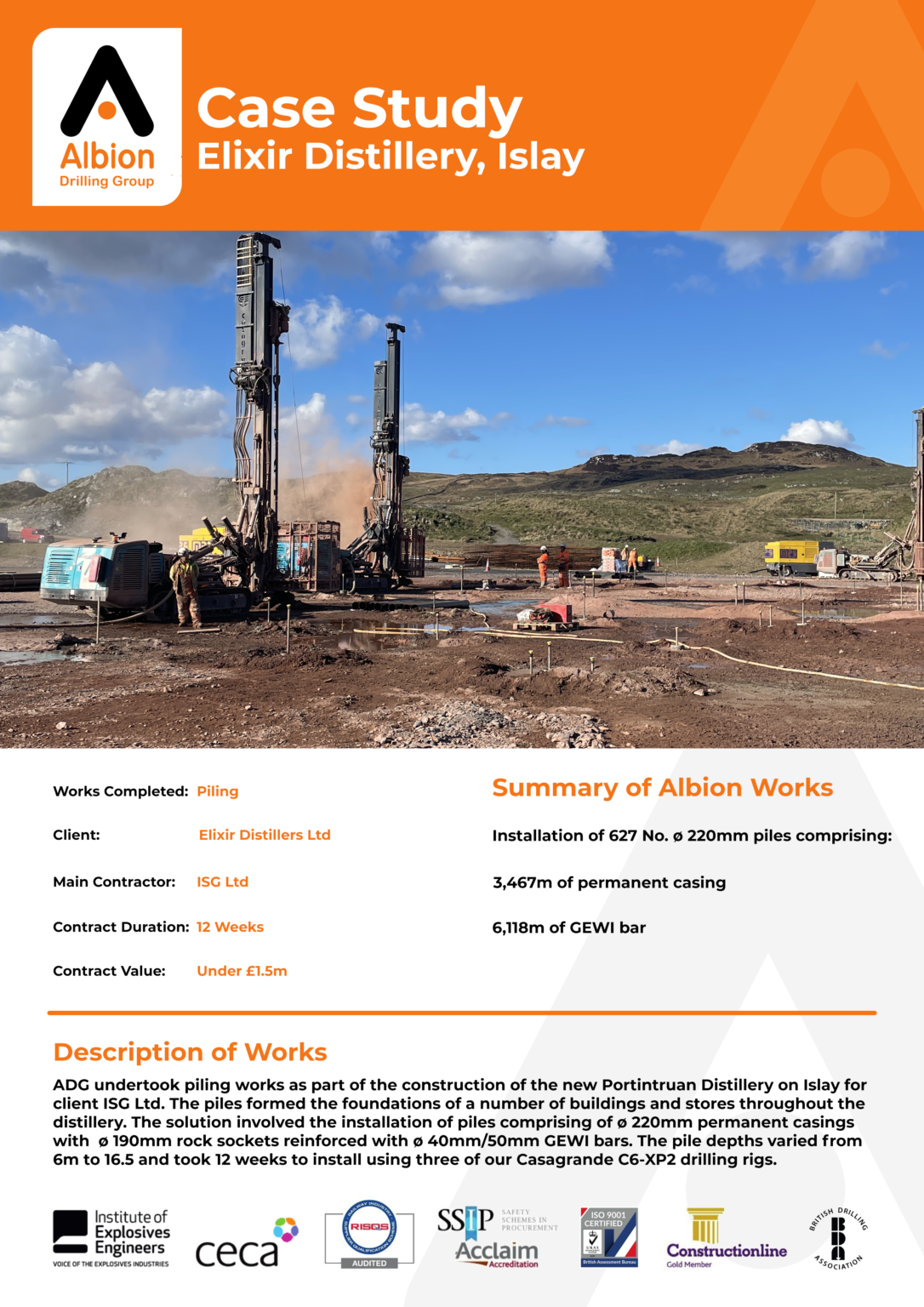 Elixir Distillery, Islay – Albion Drilling Group